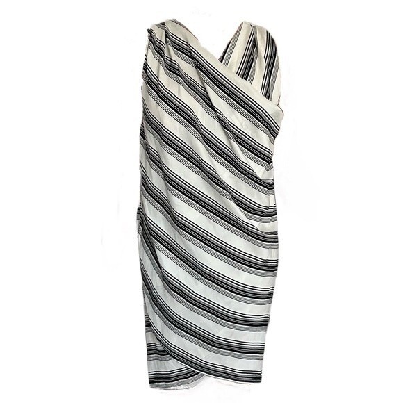 Victoria's Secret | Dresses | Victorias Secret L Black White Strip Wrap ...